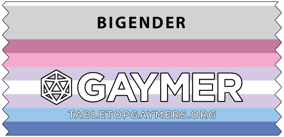 Bigender Pride Flag Badge Ribbon – Tabletop Gaymers